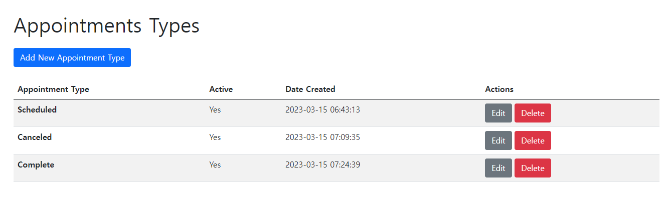 예약 종류 관리 Aspnet Core Razor Pages 애플리케이션